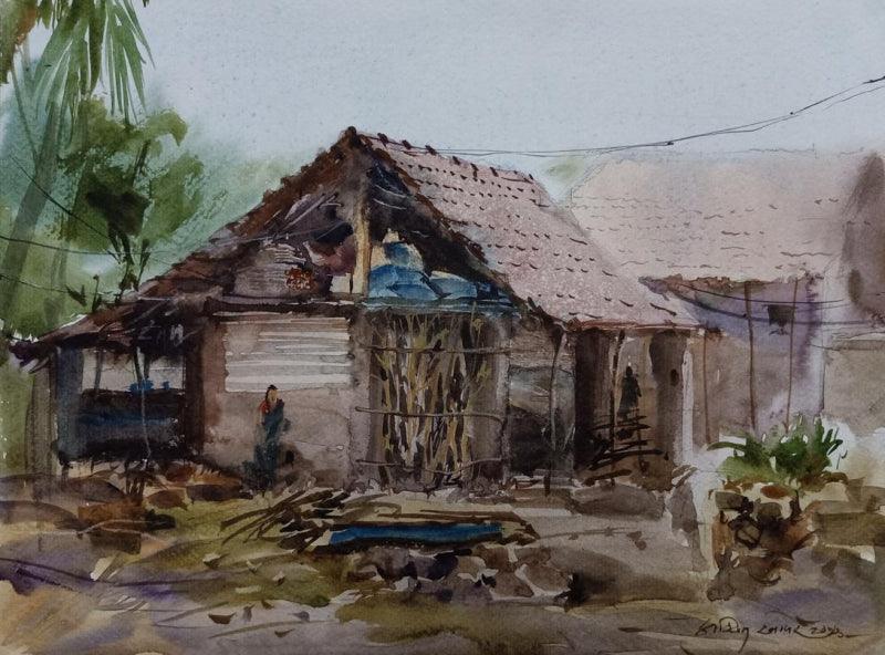 Hut Paintings - Rustic Art Inspired by Countryside Charm – ArtZolo.com