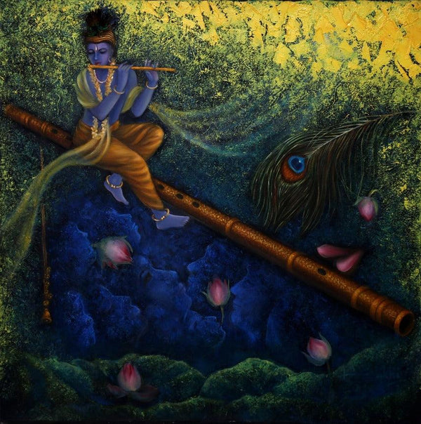 Lord Krishna Oil paintings | Krishna and Radha Oil Paintings on Canvas ...