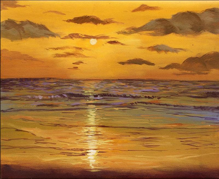 Sunset Acrylic Paintings on Canvas | Buy Sunset Landscape Wall Art ...