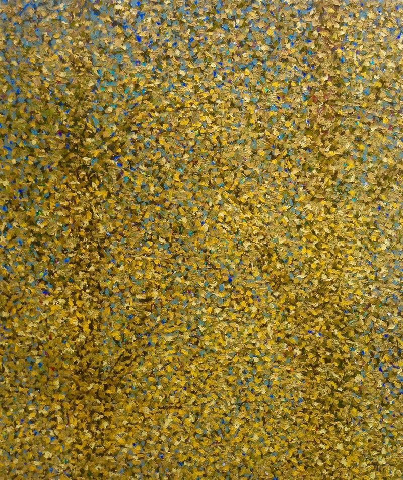 "Untitled 1": Yellow Orange Oil Painting by Vinit Kumar | ArtZolo.com