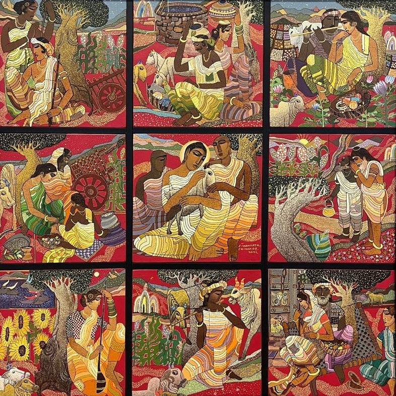 "Door Series 1": Red Acrylic Painting by Siddharth Shingade | ArtZolo.com