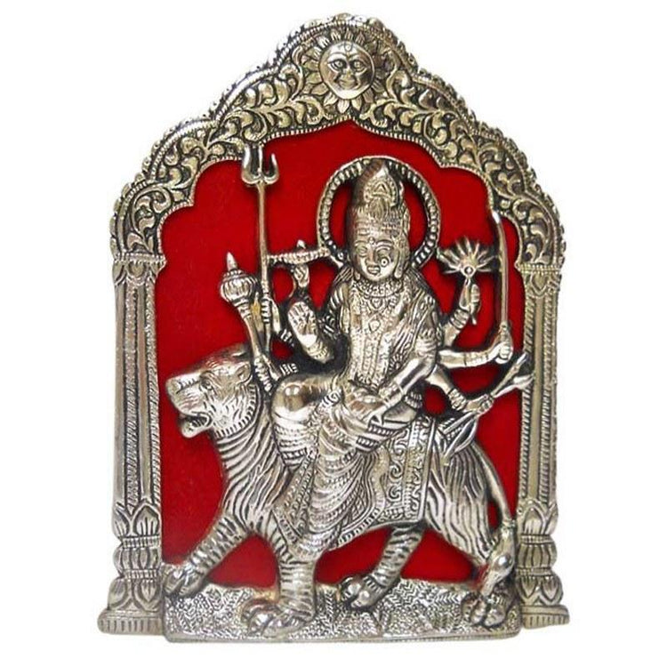 "Durga Mata": Steel Grey Craft (9x7x1) by Art Street | ArtZolo.com