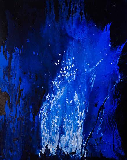 "Fire 1": Blue Violet Acrylic Painting by Kartikey Sharma | ArtZolo.com