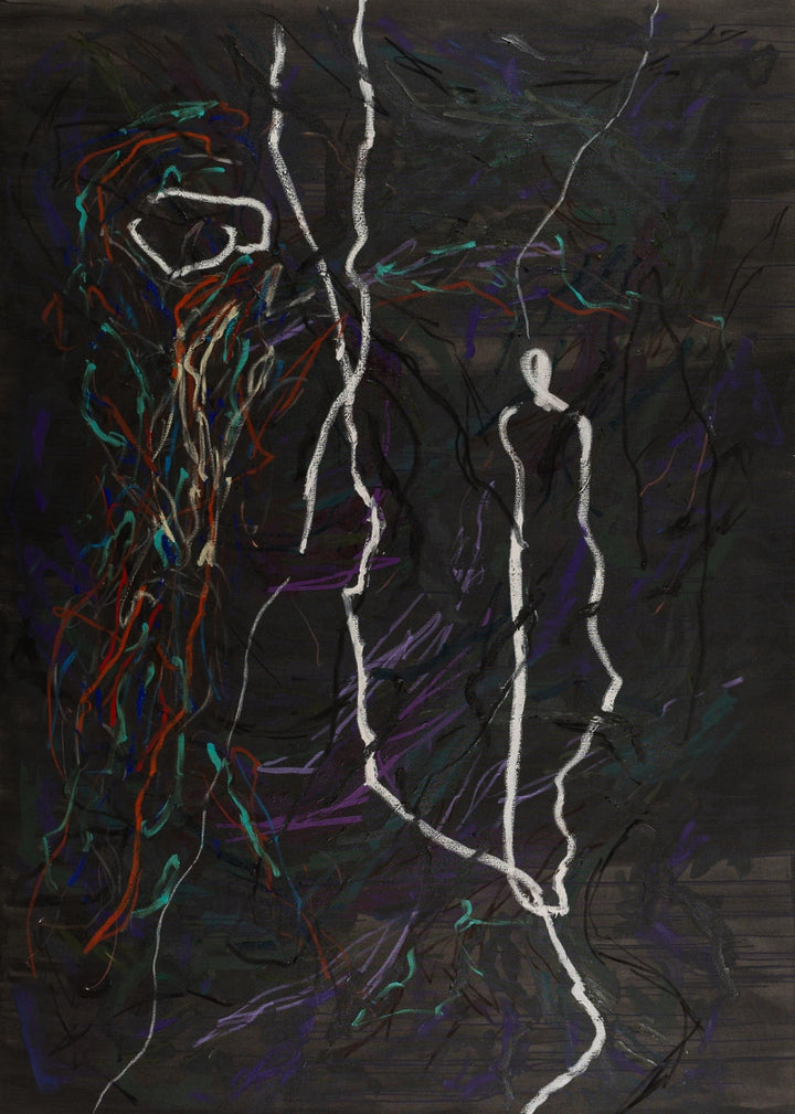 "Litany": White Abstract painting by Sheena Bajaria | ArtZolo.com