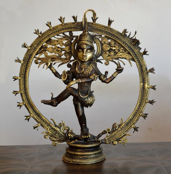 "Lord Shiva Natraz": Yellow Orange Sculpture by Kushal Bhansali ...