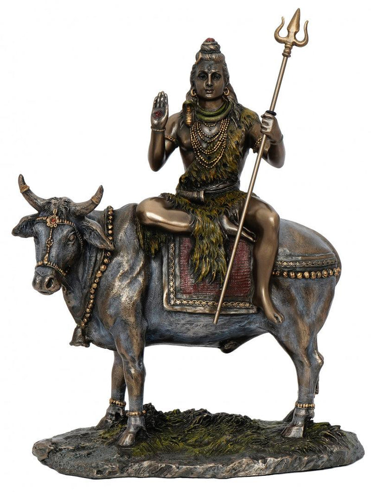 "Lord Shiva Sitting On Cow": Brown Handicraft by Brass Handicrafts ...