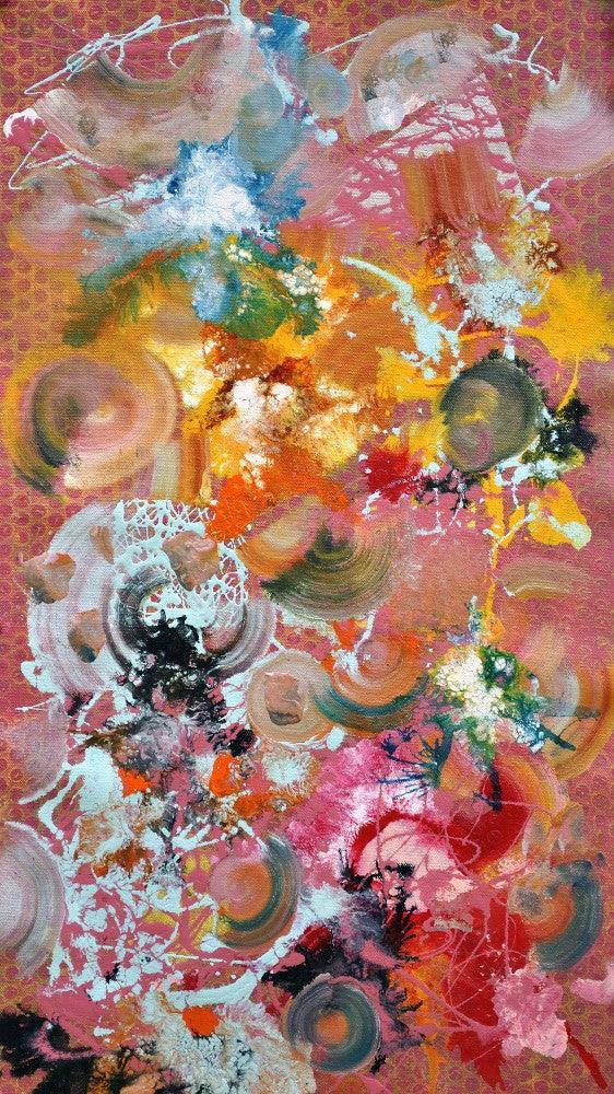 "Pop Fluid No 4": Yellow Acrylic Painting by Sumit Mehndiratta ...