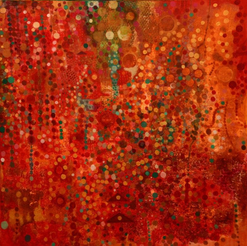 "Red Earth": Red Acrylic Painting by Sunayana Malhotra | ArtZolo.com