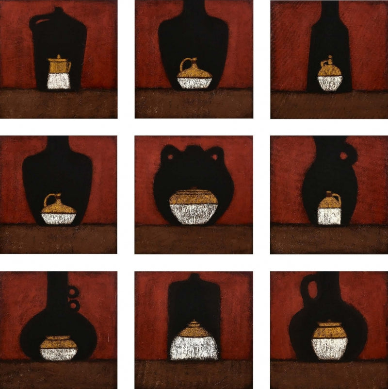 "Second Self": Red Still-life painting by Trupti Joshi | ArtZolo.com