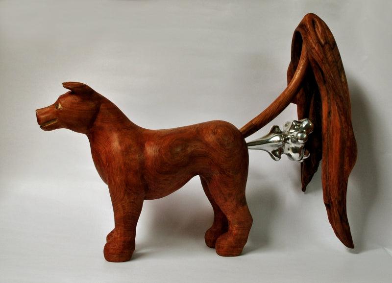 "Shame Shame": Red Sculpture (19x15x5) by Tarun Maity – ArtZolo.com