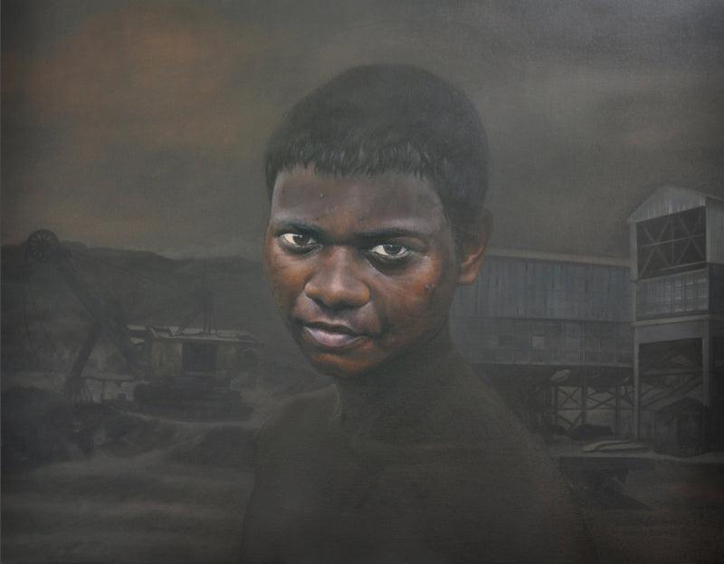 "The Black Truth 1": Brown Oil Painting by Ranjeet Singh – ArtZolo.com