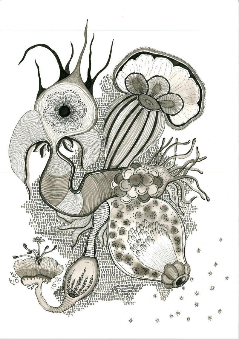 Buy Original Drawing Unicellular by artist Shikha Baheti | ArtZolo.com