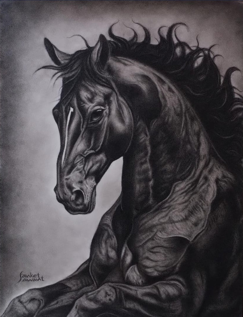 "Unstoppable": Grey Animals drawing by Sanket Sawant – ArtZolo.com