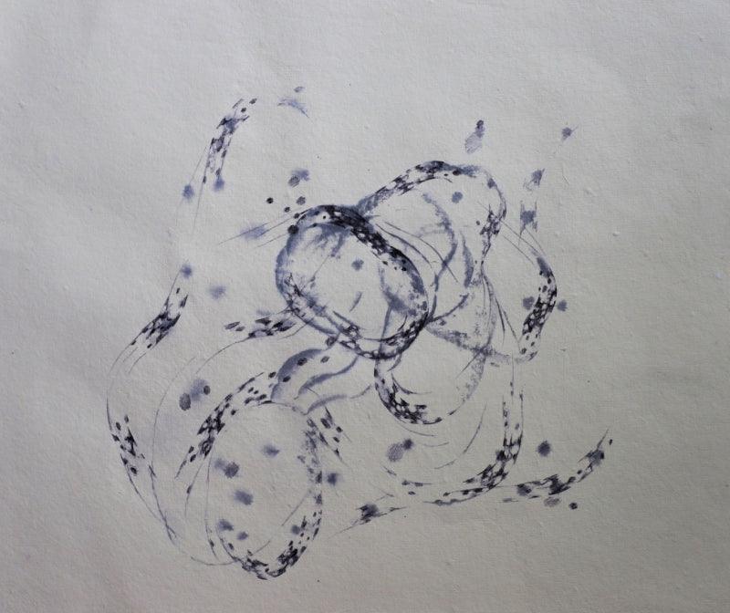 "Untitled 204": Grey Pen Ink Drawing (15x18) by Asif Shaikh | ArtZolo.com