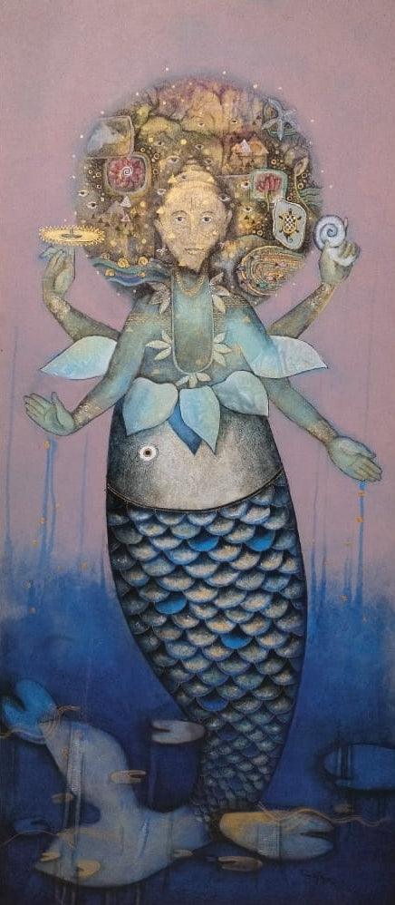 Vishnu Matysa Avatar Painting by Pooja Shelke | ArtZolo.com