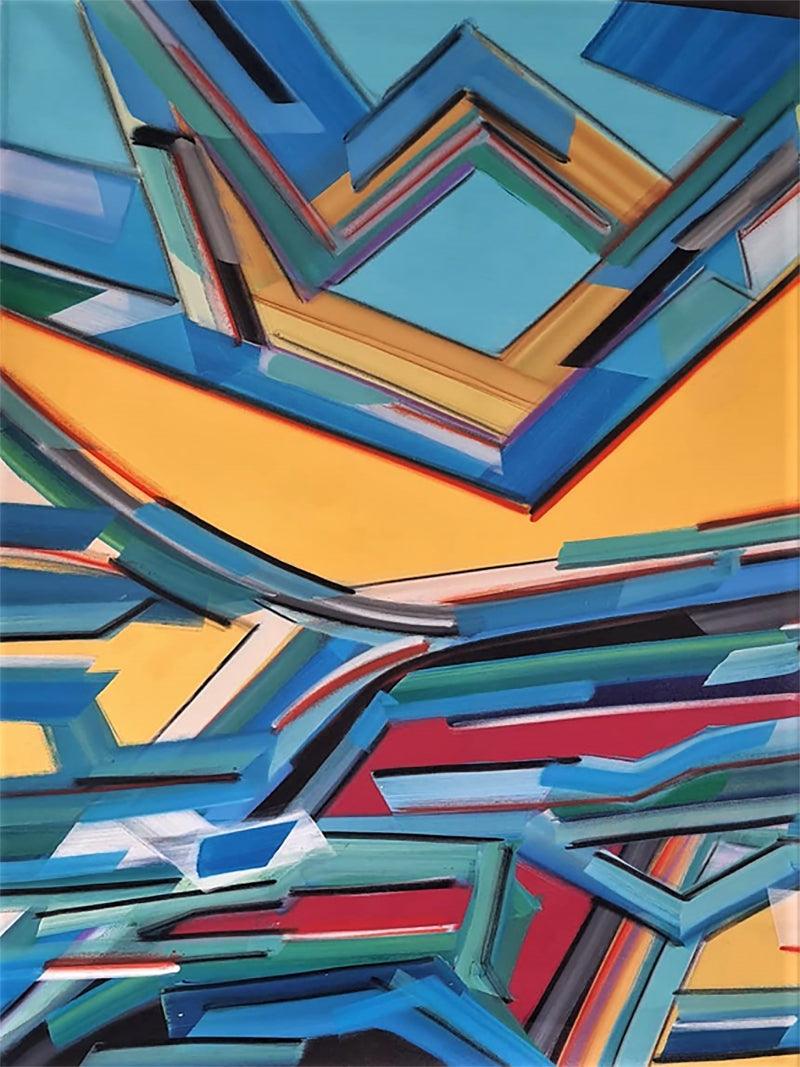 "Visual Subversion Series 1": Blue Violet Acrylic Painting by Amit ...