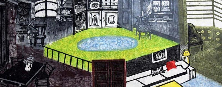 "Yellow Journey 3": Yellow Printmaking by Jayeeta Chatterjee | ArtZolo.com