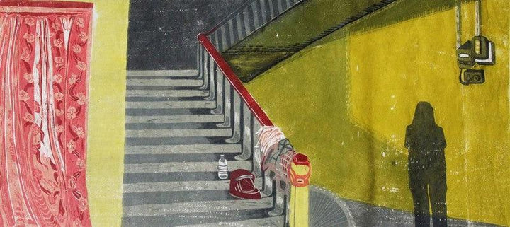 "Yellow Journey": Yellow Printmaking by Jayeeta Chatterjee | ArtZolo.com